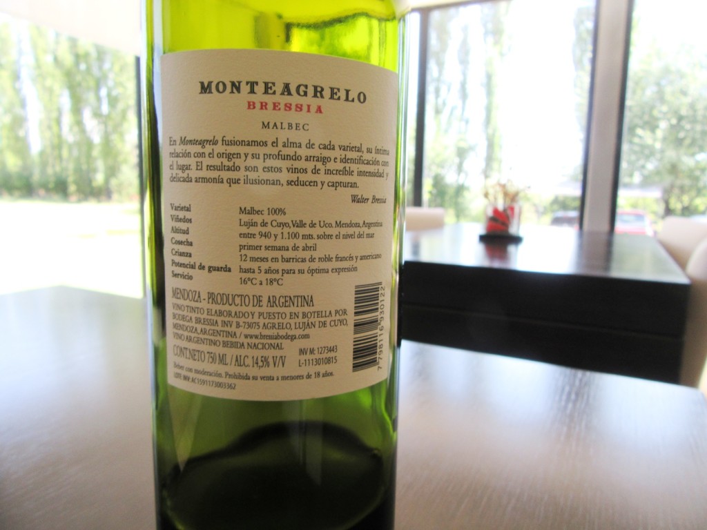 Bressia Monteagrelo Malbec 2013 - An Italian-Styled Malbec - Wine Casual